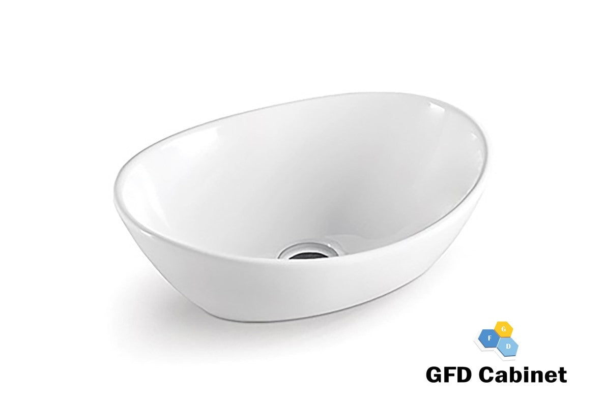 D224A 18 Gauge White Artistic Above Counter Ceramic Basin – Granite ...